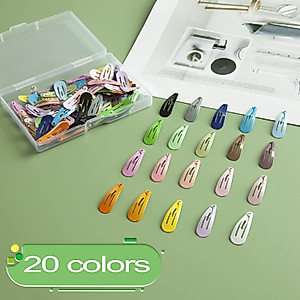 Snap Mini Hair Clips, 100PCS Premium Kids Barrettes Metal Non Slip Hair Bow Clips for Girls Toddler, 1.2 Inch 20 Colors