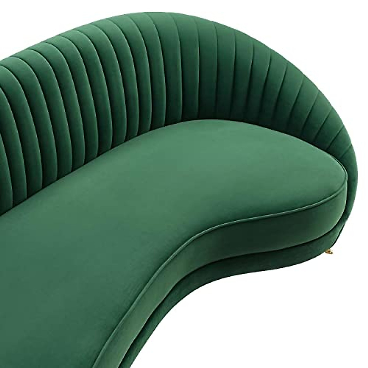 Modway Camber Channel Tufted Performance Velvet Sofa in Emerald