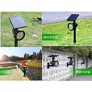 Suneng Power Solar Spot Lights Outdoor Color Change Remote Control Landscape Tree Spotlights Waterproof Security LED for Garden Lawn Yard Step Walkway Pathway Auto on/Off