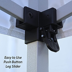 King Canopy Festival 10-Feet by 10-Feet Instant Pop up with 3 Solid Sides, 1 Zippered Door and Weight Bags, 1-Inch Steel Frame, White, FSSHST10WH-B2