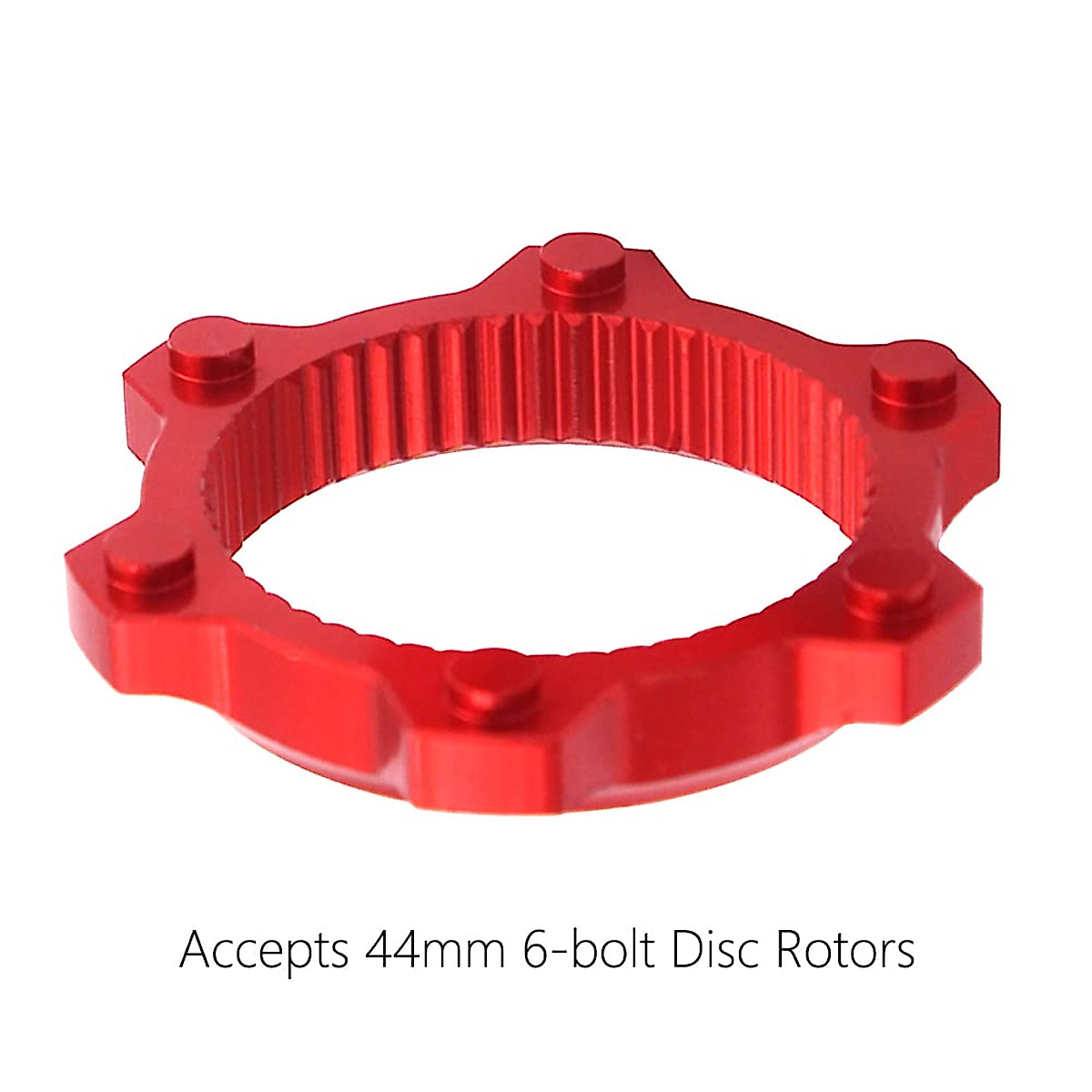 Saipe Aluminum Alloy Bicycle Centerlock Adapter 6-Bolt Disc Brake Rotor Adapter Center Lock Adapter with Lock Ring Hub Spacer Bicycle Accessories for Mountain/Road Bike 9/12/15mm hub axles (Red)