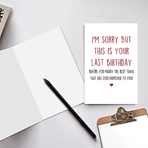 VvOoOvV Romantic Birthday Card for Him Her, Humor Birthday Cards for Fiancé, Lovely Future Husband Bday Card for Men, Funny Gifts for Husband to Be