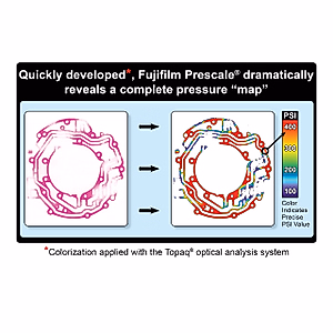 Fujifilm Prescale Pressure Film Mini Sample Pack - Surface Pressure Mapping - Pressure Indicating Film - Tactile Sensor (6 Ranges; Pressurex-Micro; Ultra Low; Super Low; Low; Medium and High)