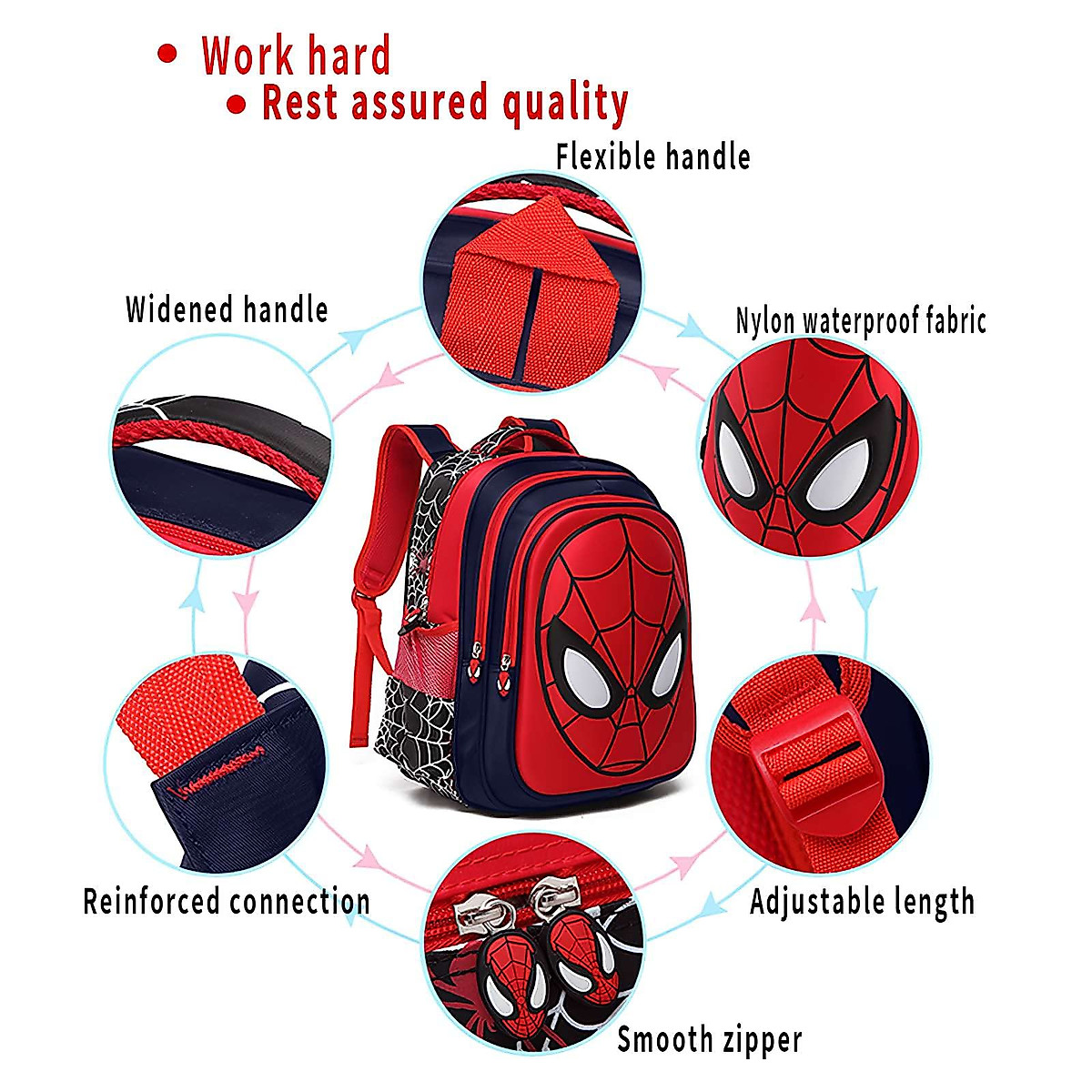 Ogvxcja Kids Cool Boys Backpacks Water Resistant Bookbags Classic Travel Backpack Daypack Kindergarten & Preschool Children Bookbag Cartoon Bags(L) Navy Blue