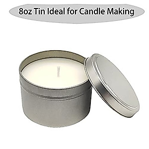 PMCDS2G 24PCS Candle Tins 8oz for Candle Making - Natural Silver, Candle Making Supplies