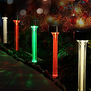 Grand Patio Solar Landscape Lights Transparent Decorative Waterproof, 10 Pack Solar Powered Pathway Lights, Weather-Resistant Outdoor Lighting for Yard, Garden, Pool, Rose Red