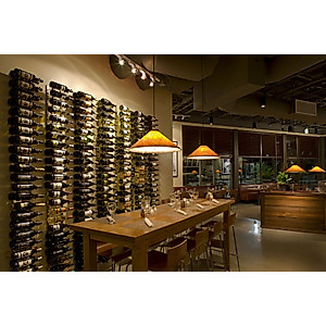 VintageView W Series Pro Wine Rack 8 - Wall Mounted Wine Bottle Rack Kit, Stylish Modern Wine Storage with Label Forward Design (48 Bottles, Brush Nickel)