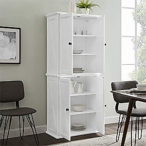 Crosley Furniture Clifton Tall Pantry, 2 Stackable Pantries, Distressed White