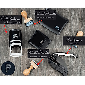 from The Library of | Ex Libris | Floral Book Stamp | Personalized Book Embosser | Custom Library Stamp | Monogram Self-Inking Wood Handle Stamper (Floral 3)