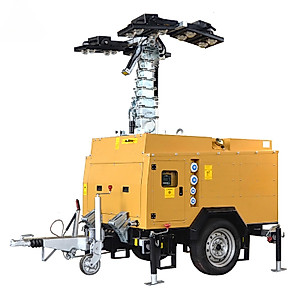Silent Mobile Light Tower Diesel Engine with 360° Rotating High Mast