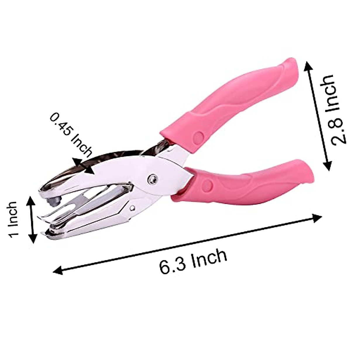 Star Shape Single Paper Hole Punch, 1 Pack 6.3 Inch Length 1/4 Inch of Diameter of Hole Handheld Puncher with Pink Soft Thick Leather Cover(Star 1/4 inch)