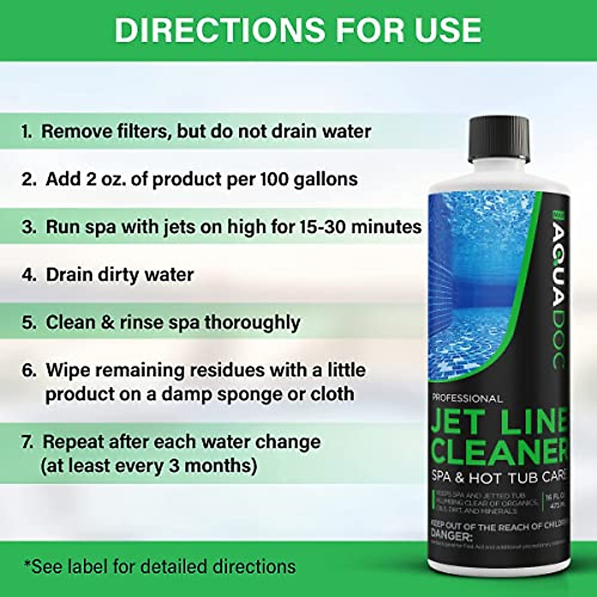 MAV AquaDoc Spa Jet Cleaner for Hot Tub - Spa Jet Line Cleaner for Hot Tubs & Jetted Tub Cleaner to Keep Your Jets Clean - Fast Acting Spa Flush for Hot Tub (Jet Line Cleaner - 1 Pint)