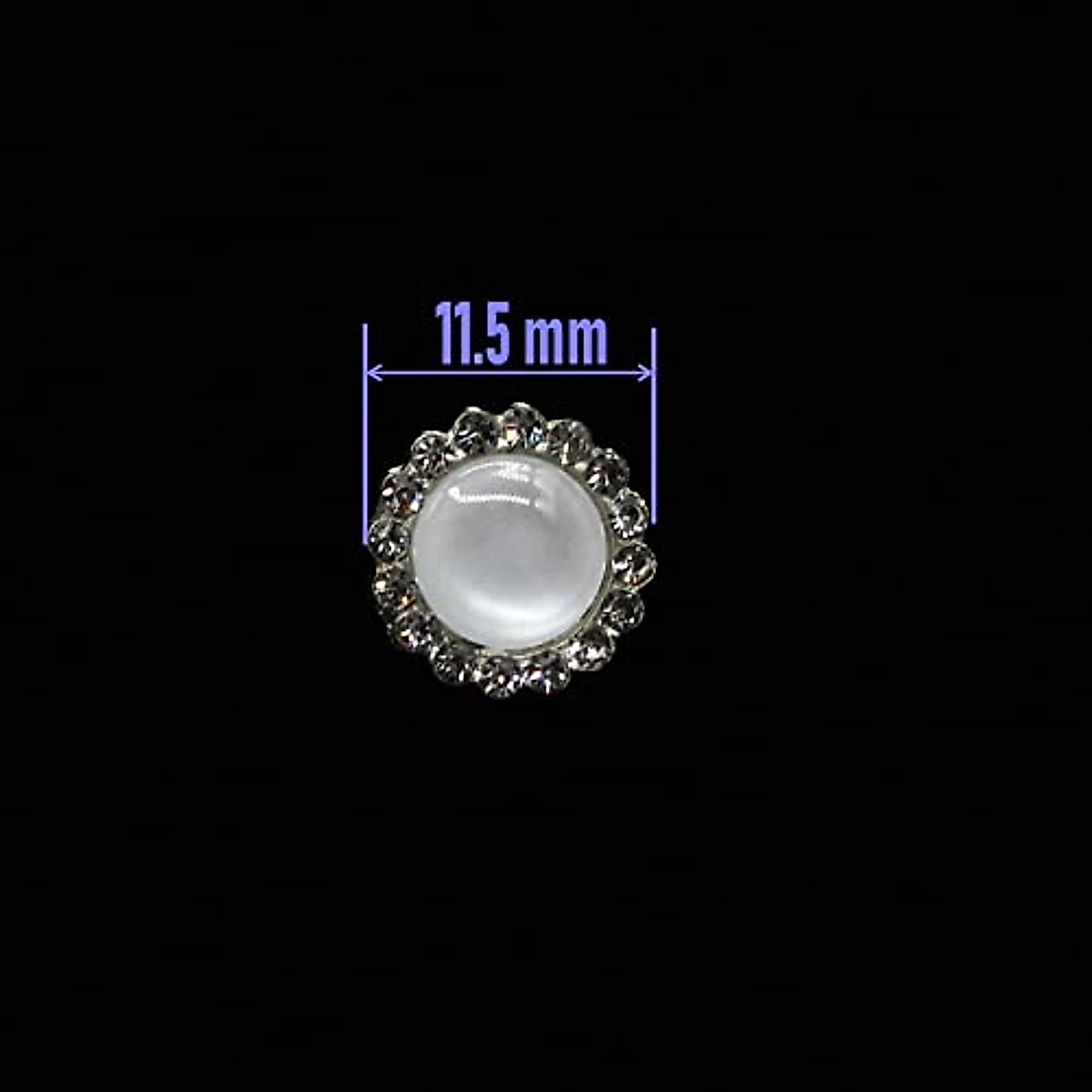 Leekayer Gemstone Buttons10 Pieces Pearl Buttons for Sweaters, Coat Buttons 11.5mm Silver Glass Diamond Buttons for Hat Bag Decoration Buttons Bulk