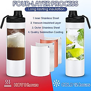 GELBEKUH 8 Pack 20 oz Sublimation Tumbler Set Four Layer Stainless Steel Straight Skinny Travel Blank Tumbler Bulk Sublimation Cups with Lid, DIY Stickers Shrink Wrap for Heat Transfer Heat Press