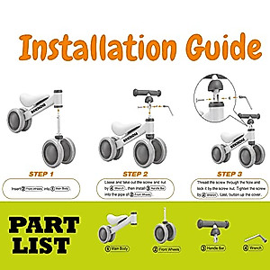 BEKILOLE Balance Bike for 1 Year Old Girl Gifts Pre-School First Bike and 1st Birthday Gifts - Train Your Baby from Standing to Running | Toys for 1 Year Old (Blue)