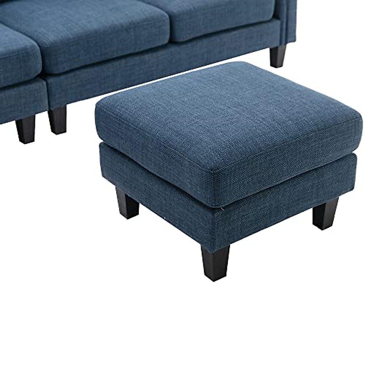 HAUSHECK Modern 4 Seater Sofas, U Shaped Modular Set with Ottomans, Sectional Couches for Living Room, Apartment, 108.66" L x 60.63" W x 32.68" H, Navy