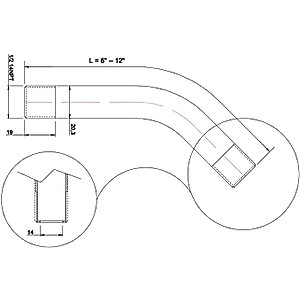 ZM 6-inch Stainless Steel Shower Arm for Shower Head Extension with Flange