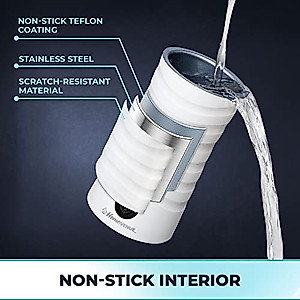 Home Venue Milk Frother, 4-in-1 Electric Milk Steamer and Warmer, Hot & Cold Foam Maker for Latte, Cappuccino, Macchiato, Non-Slip Design with Auto Shut-Off, Silence, Two Whisks, Spatula