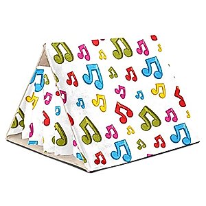 Y-DSIWX Guinea Pig Hideout Cozy Hamster House Cave for Bunny Chinchilla Hedgehog Small Animal Colorful Music Notes Theme