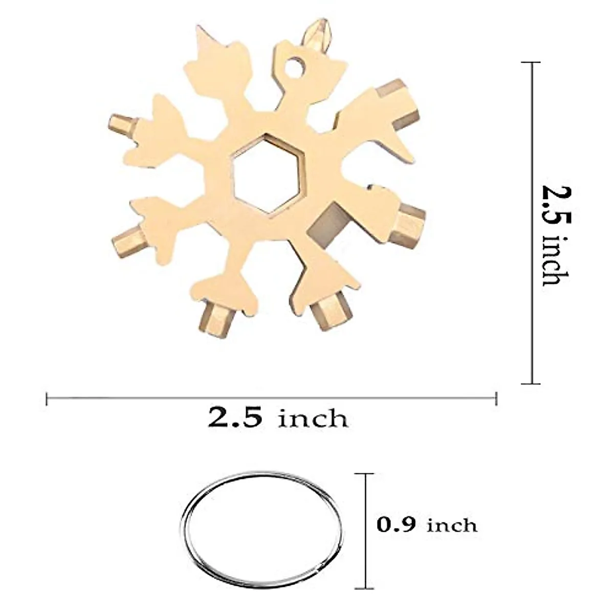 18-in-1 Snowflake Multi-Tool,Stainless Steel Snowflake Keychain Tool,18-in-1 Incredible Tool Snowflake Screwdriver for Camping Outdoor,Best Gift,Easy to Carry Black with box