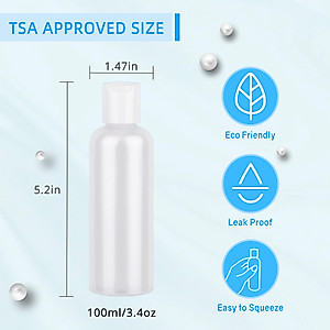 TSA Approved Travel Bottles Set for Toiletries Squeeze Bottles Travel Size Container Kit Portable Leak Proof Refillable Cosmetic Airplane Essential Shampoo Hair Conditioner Body Lotion Bath Shower Gel
