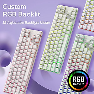 RK ROYAL KLUDGE RK68 Plus Mechanical Keyboard, 2.4Ghz Wireless/Bluetooth/Wired Blue Switch 65% Gaming Keyboard, RGB Hot Swappable with Software for Win/Mac