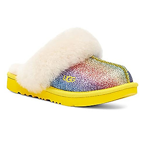 UGG Unisex-Child Cozy Ii Glitter Slipper, Rainbow, 6 Big Kid