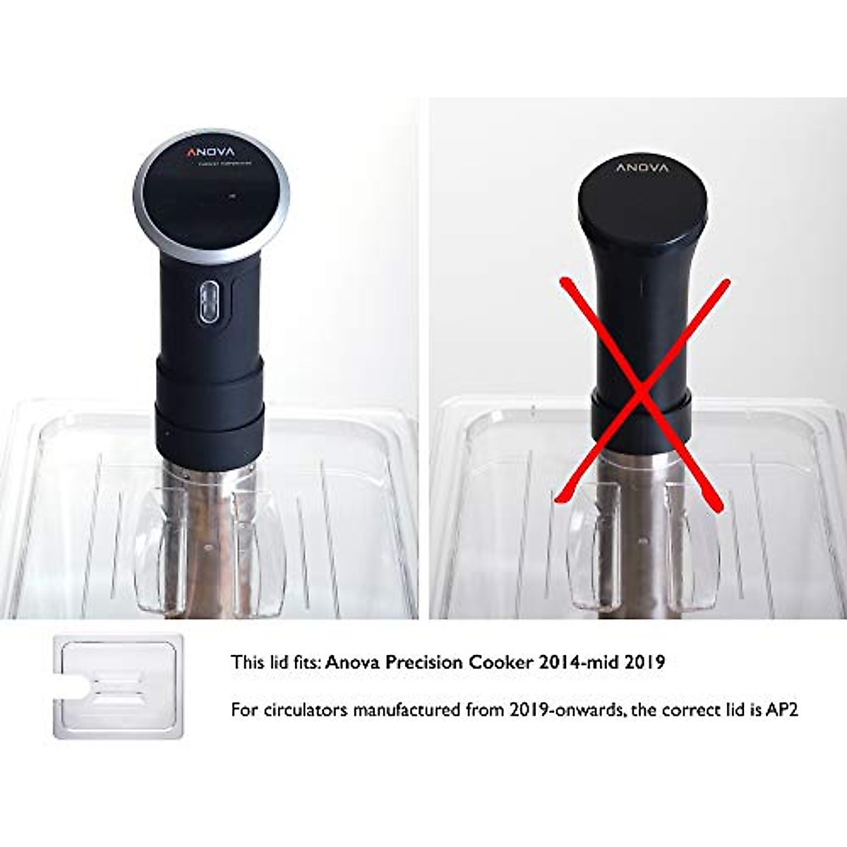 C10L-AP Lid for LIPAVI C10 Sous Vide Container, with cut-out for the Anova Precision immersion circulator
