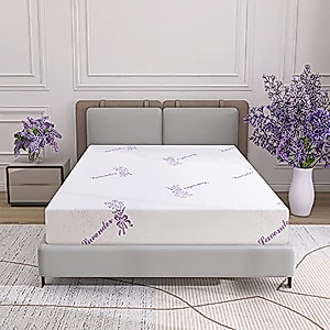Hcore 8 Inch Twin Memory Foam Mattress,Cooling Lavender  Mattress in a Box,Medium-Firm Mattress Made in USA,Pressure Relief & Temperature Regulation,Fiberglass-Free,CertiPUR-US Certified