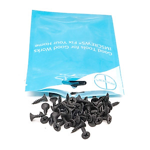 IMScrews 100pcs #6 x 5/8" Flat Head Phillips Drywall Screws Fine Thread Sharp Point Wood Screw, Carbon Steel 1022A, Black Phosphate