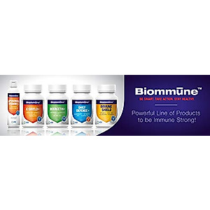 BIOMMUNE Immune Shield Once-Daily Clinical Formula, Immune Support Booster with Stomach-Friendly Zinc, Quercetin, Buffered Vitamin C, D3, Selenium.