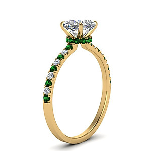 Forty Birthday Gifts for Women Gift Set for Women Diamond Band Rings for Women Kids Jewelry Engagement Dress Matching Ring Diamond Ring Yellow Gold Plated Created Emerald Cushion Ring in Size 8