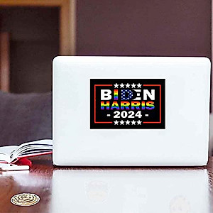 10 Pack Biden Harris 2024 Rainbow Flag Gay Pride LGBT Democrat Stickers Laptop Bumper Decal Window Waterproof Car Stickers