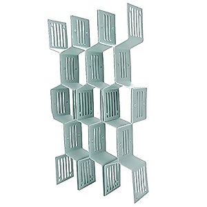 Drawer Divider, Tool Honeycomb Closet Dividers Adjustable Drawer Organizer Tool for Living Room， Bedroom for Underwear/Sock(Light Blue)