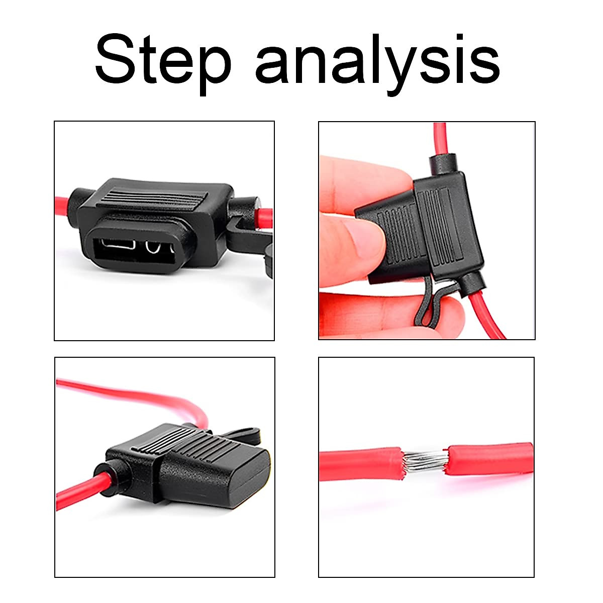 5PCS Inline Fuse Holder, 10/12/14 AWG Gauge Copper Wire, Waterproof ATC/ATO Blade Fuse, Automotive Accessories Universal for Car, Truck, ATV, Boat, Motorbike, Marine (12AWG)