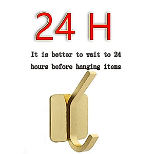 Adhesive Hooks - Heavy Duty Wall Hooks Towel Hooks for Hanging Coat,Robe,Towels,Hat,Robe Wall Mounted Rustproof and Oil Proof Hook for Bathroom,Kitchen Waterproof Aluminum Alloy (Gold 8ps)