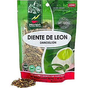 Hanan Dandelion Loose Leaf Tea (Diente de Leon) – Herbal Tea 1.1 oz (30 g) Dandelion Leaves from Peru – Te del Diente de León