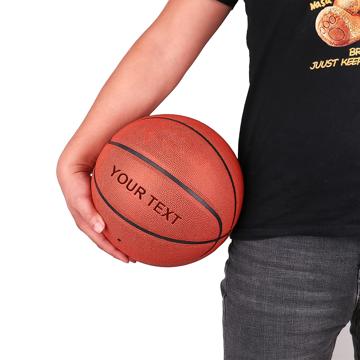 OXYEFEI Custom Personalized Basketball，Engraving Name Custom Outdoor Indoor Basketball Gift - Official Size 29.5" (Basketball)