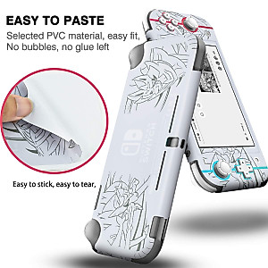 DLseego Switch Lite Skin Cool Pattern Full Wrap Skin Protective Film Sticker Design for Switch Lite-Gray