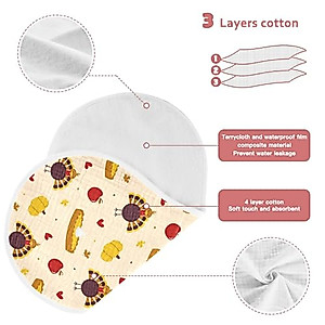 vvfelixl Thankgiving Turkey Pumpkin Apple Burp Cloths for Baby Boy Girls Baby Washcloths Burp Rags 1 Pack Beige