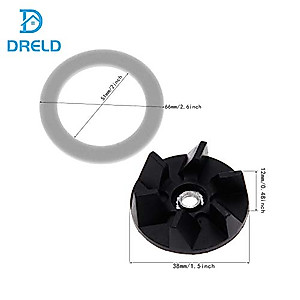 Replacement for Hamilton Beach Blender 2Pcs Motor Drive Coupling Gear Clutch, with 3Pcs Rubber Gasket Sealing O Ring, Compatible with Hamilton Beach Blender