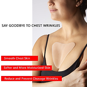 DoSensePro Silicone Chest Wrinkle Pads Reusable - Pack of 2 Silicone Patches for Wrinkles from side sleeping - Prevent Cleavage and Chest Wrinkles - Decollete Anti-Wrinkle Chest Pads