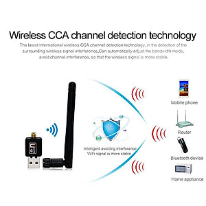 WiFi WLAN Stick Adapter 150Mbit 2dBi Wireless USB WiFi Network Adapter Dongle Antenna for Windows Vista/XP/2000/7/8/10, Linux, MAC OS