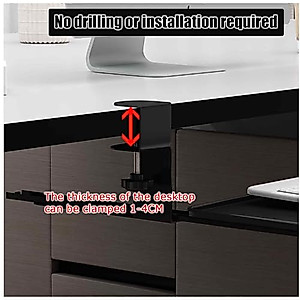 Clamp Keyboard Tray, Sliding Keyboard Tray Under Desk, Adjustable Keyboard Tray Under Desk, Made of Metal Steel, Strong and Stable, Black