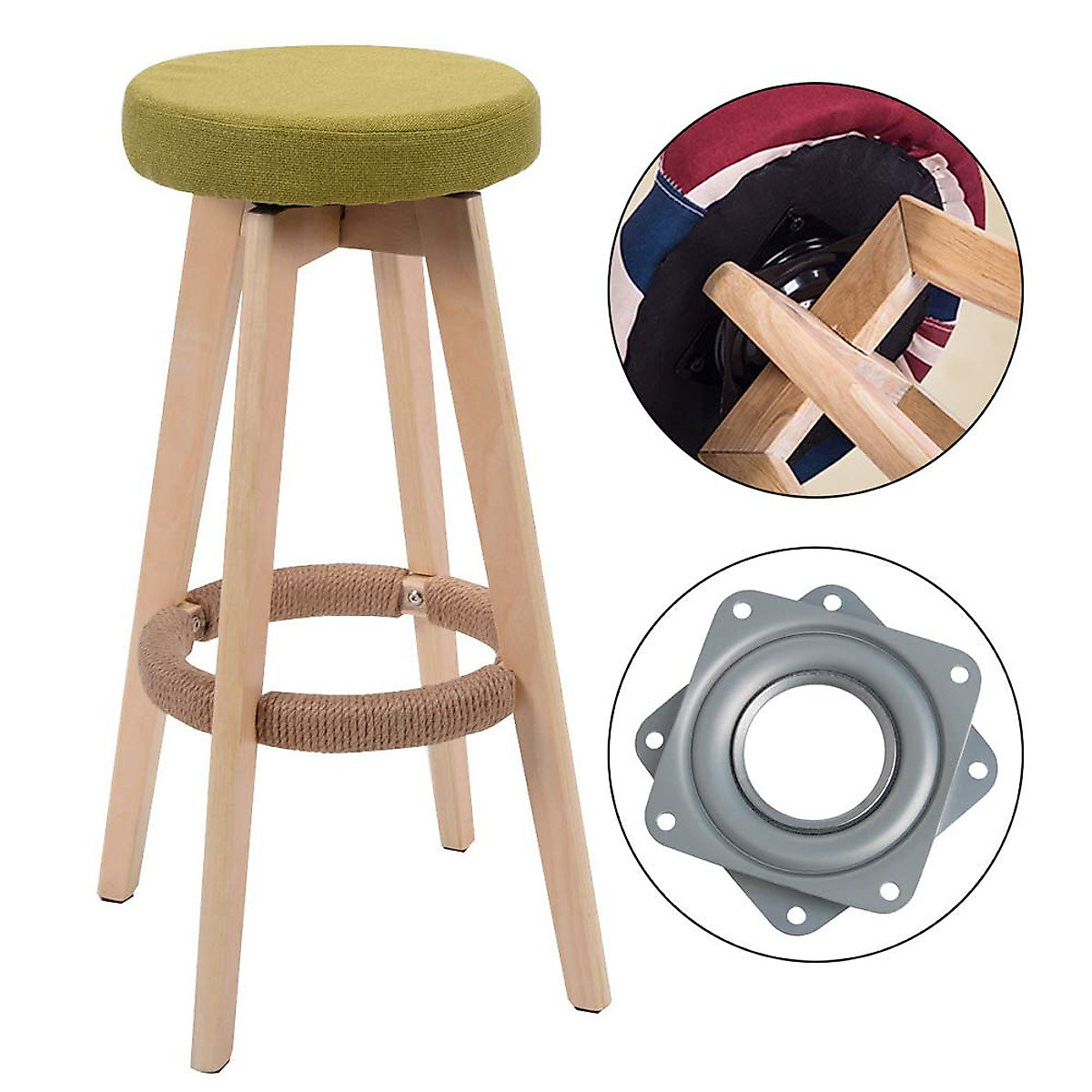 Odowalker Square 6 Inches Lazy Susans Turntable Bearings Lazy Susan Base Swivel Zinc Plate 5/16" Thick 500LB Capacity (1 Piece 6 inches)