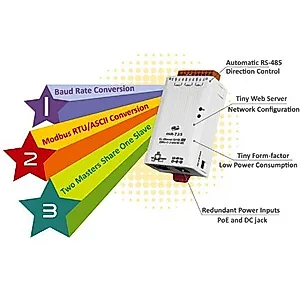 ICP DAS ICP-tSH-735 Tiny Serial Port Sharing Device with 3 RS-485 Ports, PoE and baud Rate Conversion Function