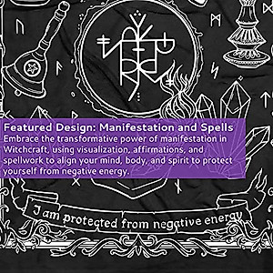 SpellCloth - Protection Magic Blanket, Perfect for Witchy Gifts, Witchy Room Decor, Wiccan Decor, and Witch Stuff Like Witch Bedding, Witch Throw, and Tapestry for Bedroom