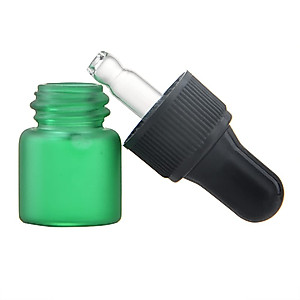 Enslz 40 Pack 1ml Color Frosted Glass Dropper Bottles Mix color Sample Vial with Glass Pipette Dropper for Eye Dropper Essential Oil Bottle,Perfume Aromatherapy Cosmetic Container