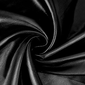 Satin Fabric by The Yard, 60 Inch Wide Black Satin Fabric Shiny & Silky Lining Fabric Satin Cloth Fabric for Wedding Dress, Clothing Making, DIY Crafts, Table Cover, Sewing(Black)