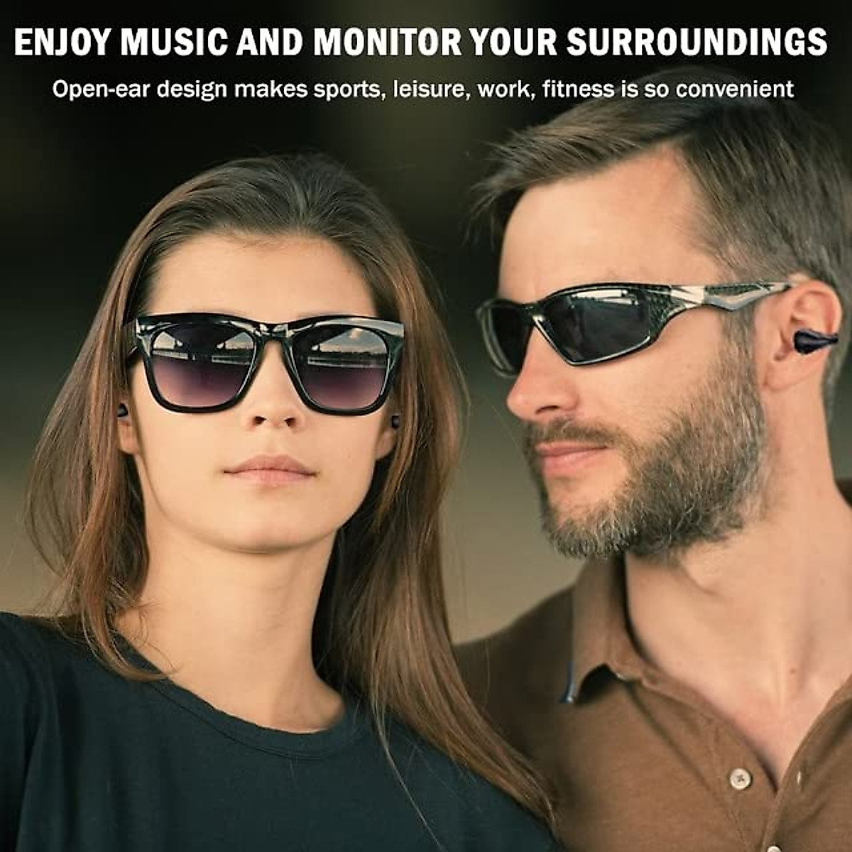 MaxKite Ear Clip Bone Condution Headphones, Ear Clips Ear Buds Open Ear Earbuds for Android iOS Windows, Bone Conduction Earbuds with Earhooks for Sports Workout Running Cycling